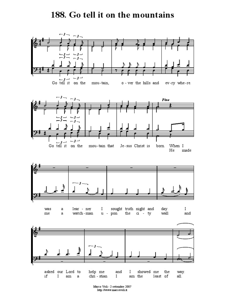 Go Tell It on the Mountain Lyrics | PDF