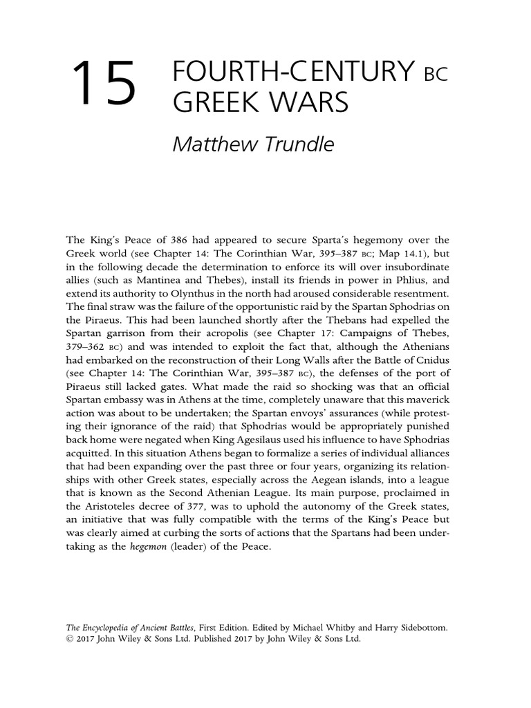 15 - Fourth-Century BC Greek Wars | PDF | Sparta | Classical Greece