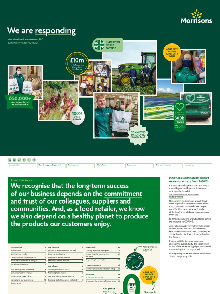 Morrisons Sustainability Report 2020/21 | PDF | Retail | Customer