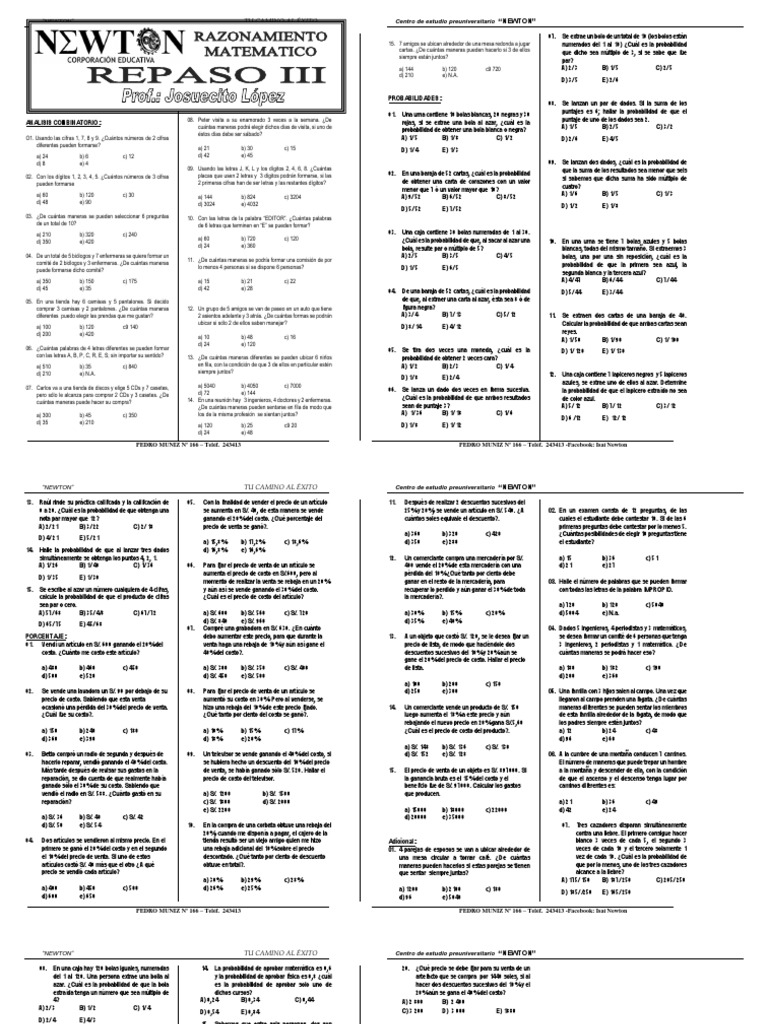 Repaso Iii - RM | PDF