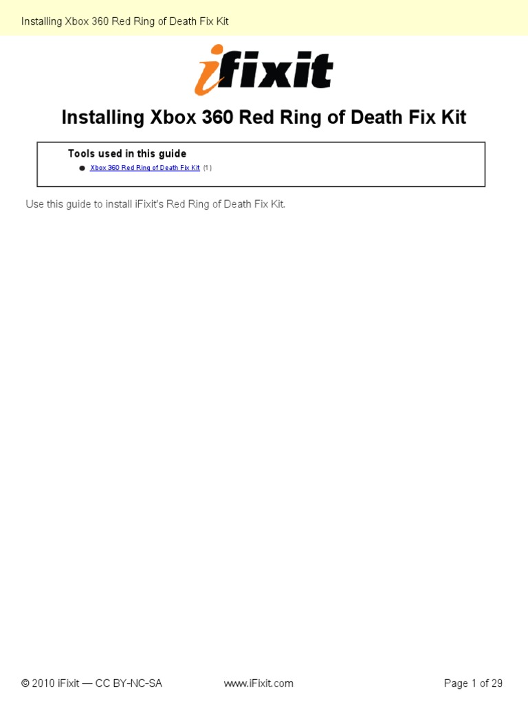 Installing Xbox 360 Red Ring of Death Fix Kit | PDF | Electrical Connector | Xbox 360