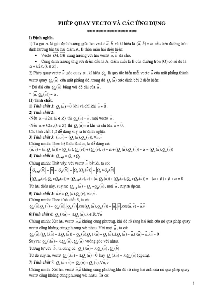Phep Quay Vector Va Cac Ung Dung | PDF