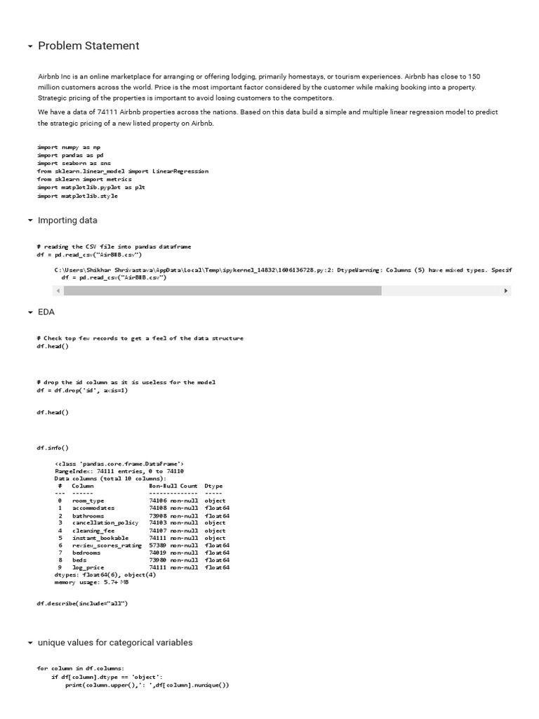 Multiple - Linear - Regression - AirBNB - Solution-0.2 - New - Ipynb - Colaboratory | PDF ...