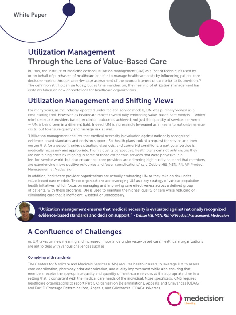 White Paper - Utilization Management Through The Lens of Value-Based ...