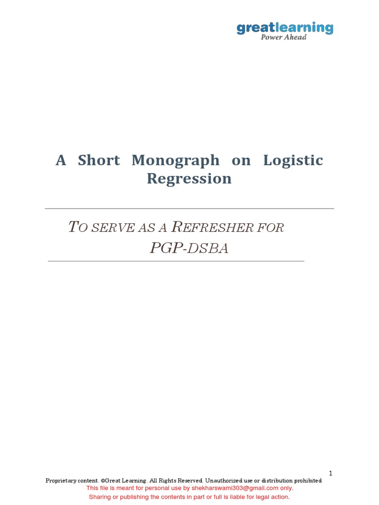 Logistic+Regression+Monograph+ +DSBA+v2 | PDF | Logistic Regression | Regression Analysis