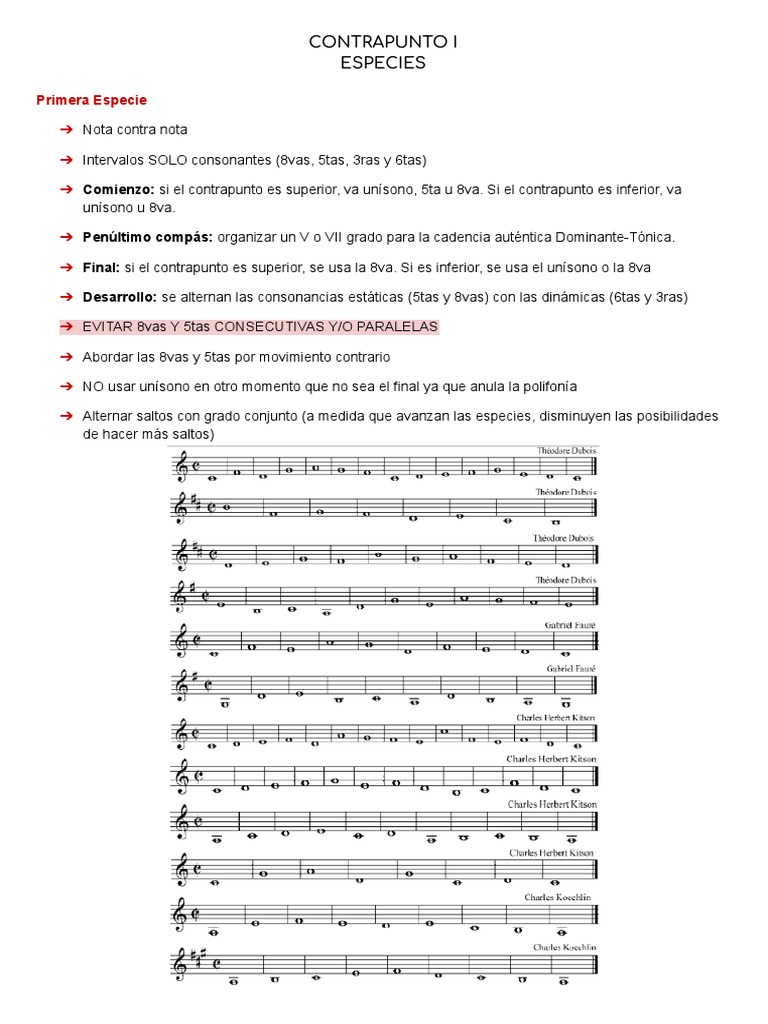 Resumen Contrapunto Especies (Hasta Tercera Binaria | PDF | Formas ...