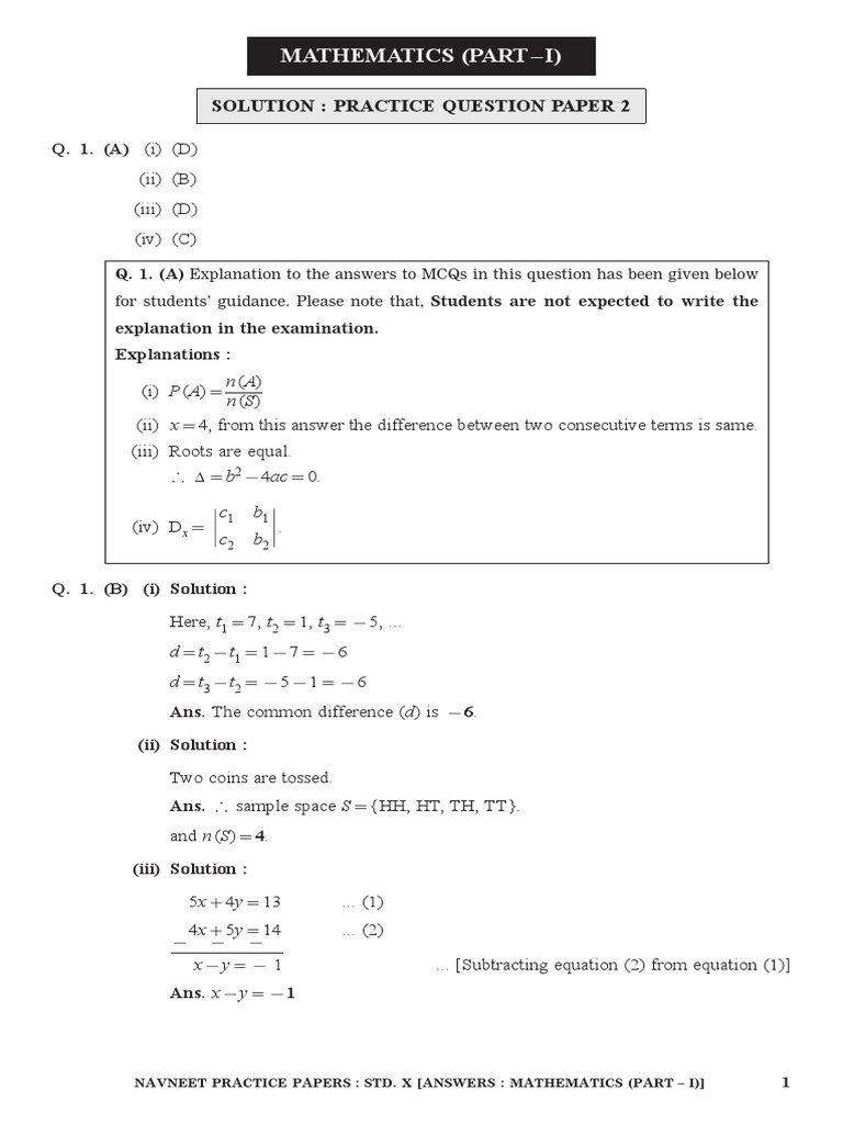 Maths-1 Paper-2 | PDF | Equations | Numbers