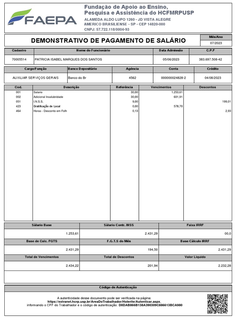 Holerite - 2023 - 07 2 | Download grátis PDF | Relações de trabalho ... Holerite - 2023 - 07 2 | Download grátis PDF | Relações de trabalho ...