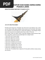 Berbagai Pamor Keris Pusaka Yang Sudah Terindentifikasi | PDF