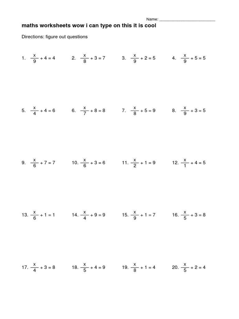 Maths Worksheets Wow I Can Type On This It Is Cool | PDF | Teaching ...