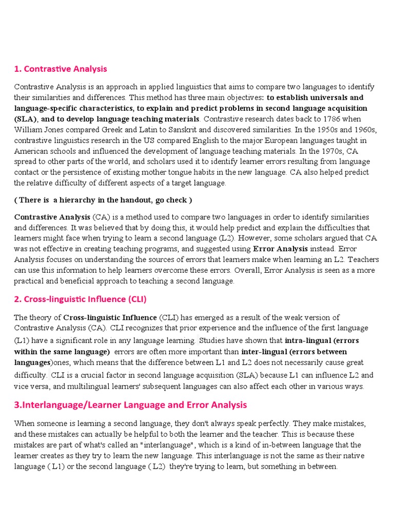 Error Analysis and Interlanguage | PDF | Second Language Acquisition | Second Language