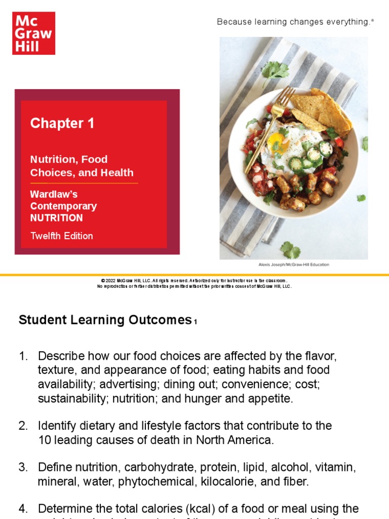 7 Week Smith Wardlaw CN12e Chap01 (C) 2022 LecturePPT Accessible | PDF | Nutrients | Calorie