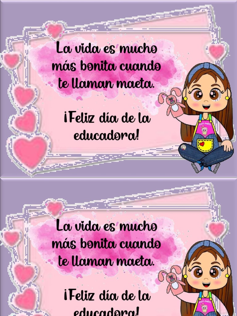 Tarjetas Día de La Educadora | PDF