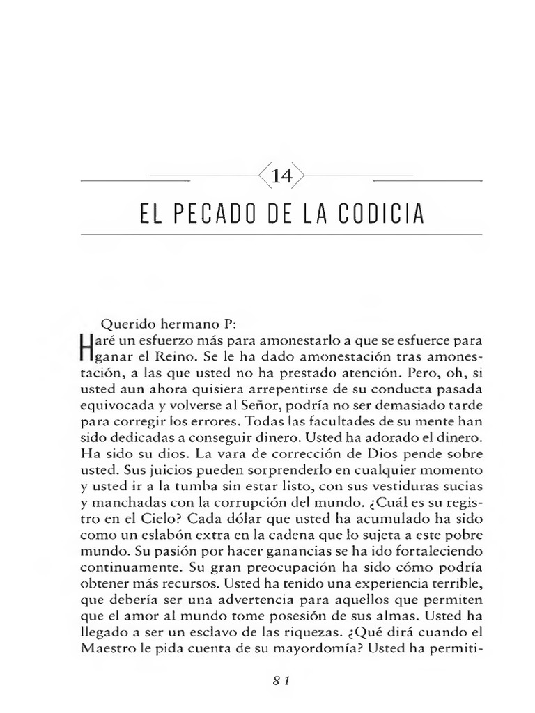 14 El Pecado de La Codicia | PDF