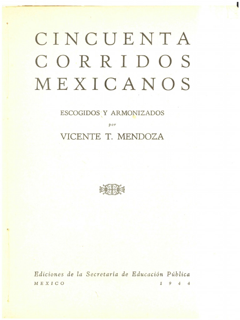 50 Corridos Mexicanos Voz y Piano | PDF