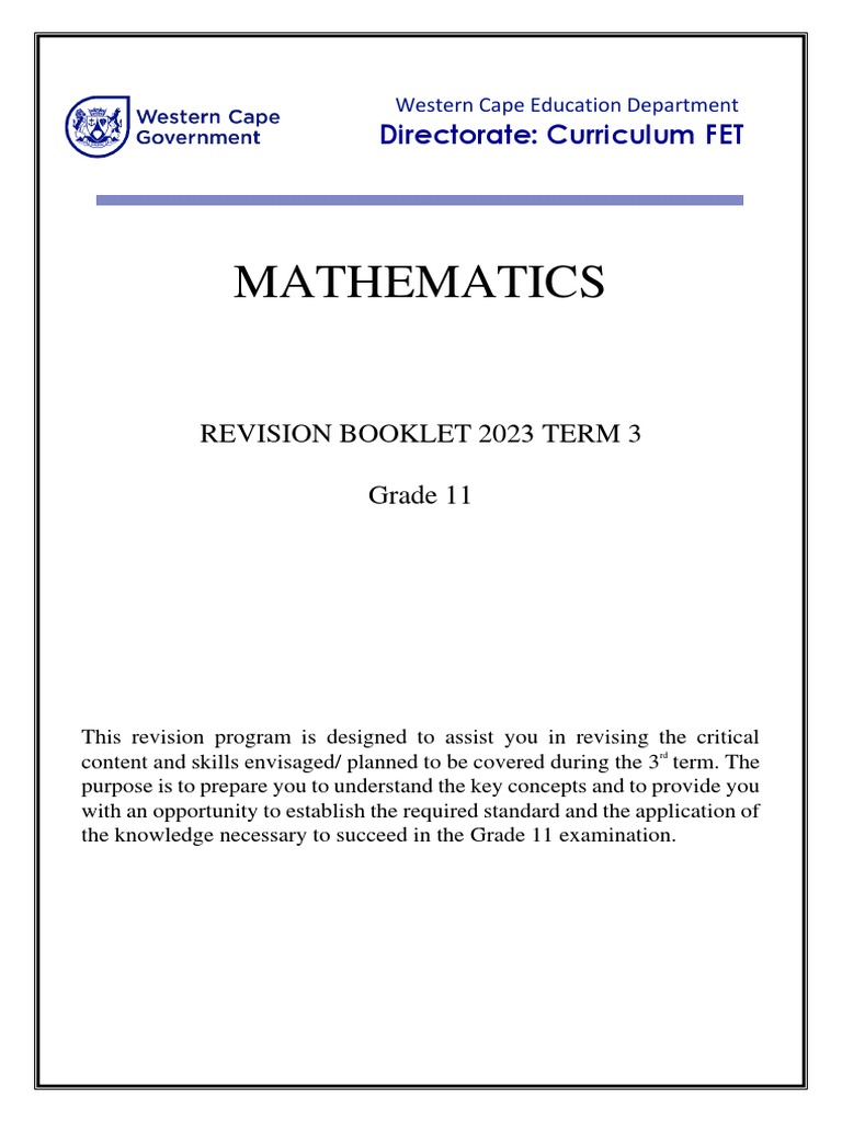 Grade 11 Math Revision Term 3 Guide | PDF | Median | Triangle