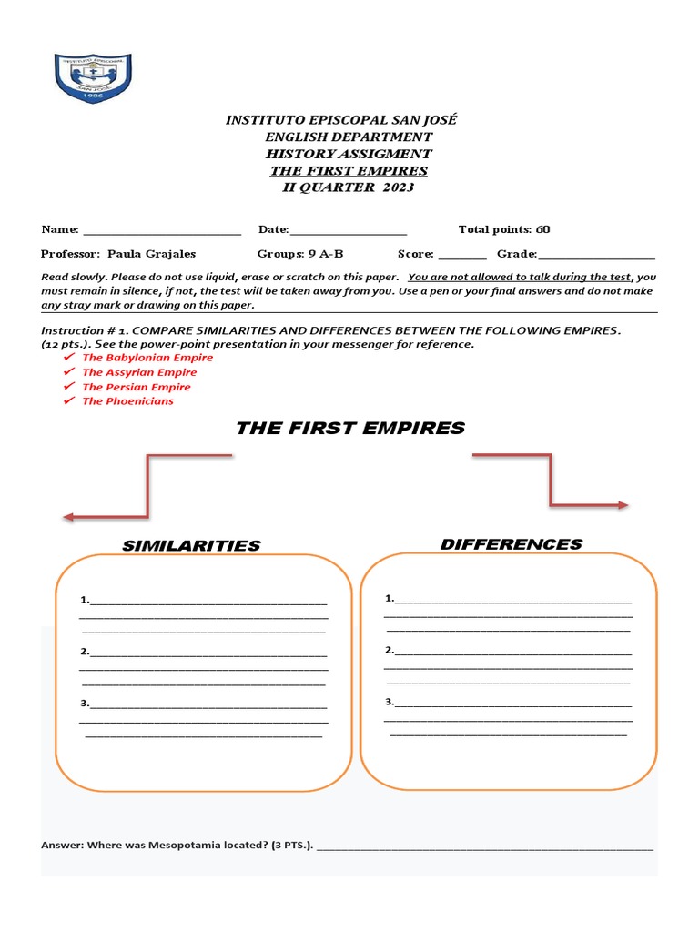 9 TH II Assigment The First Empires | PDF | Babylon | Mesopotamia