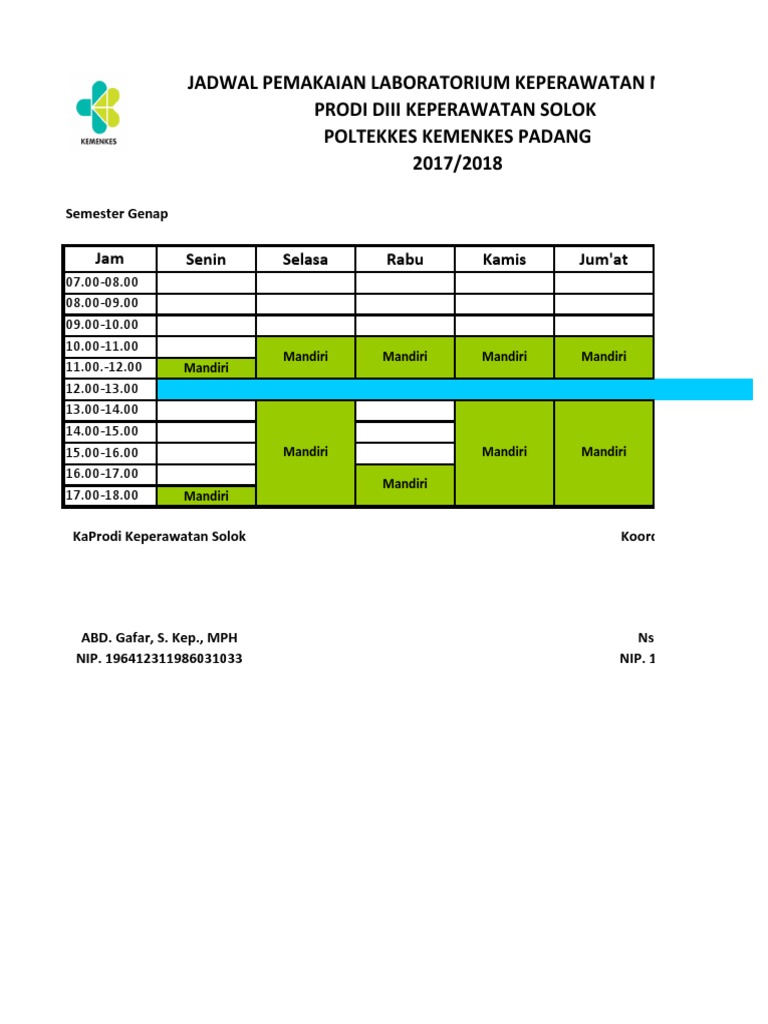 Jadwal Lab Mandiri | PDF