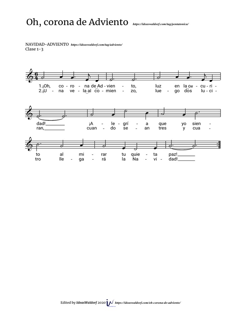 Oh Corona de Adviento | PDF