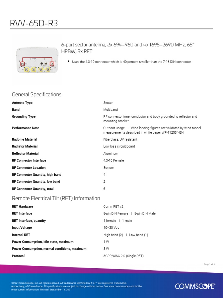 RVV-65D-R3 Product specifications (Comprehensive) | PDF | Antenna ...