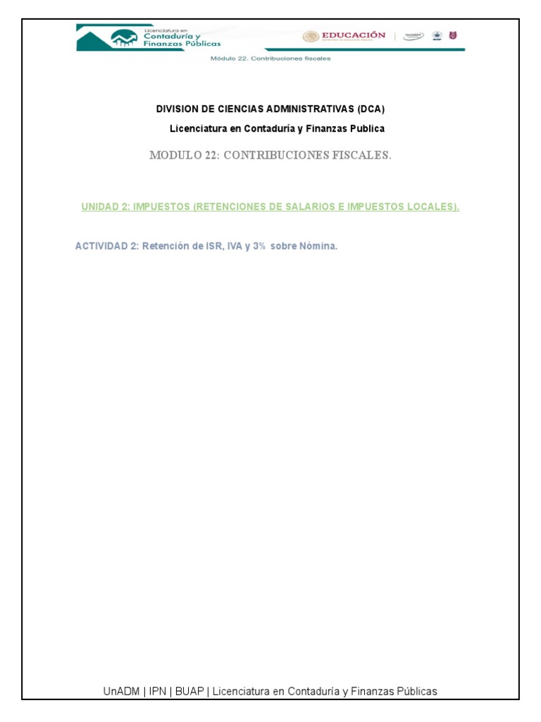 M22 U2 A2 Resuelto | PDF | Impuesto sobre la renta | Presupuesto