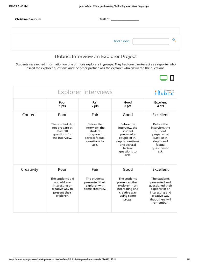 Interview Rubric | PDF