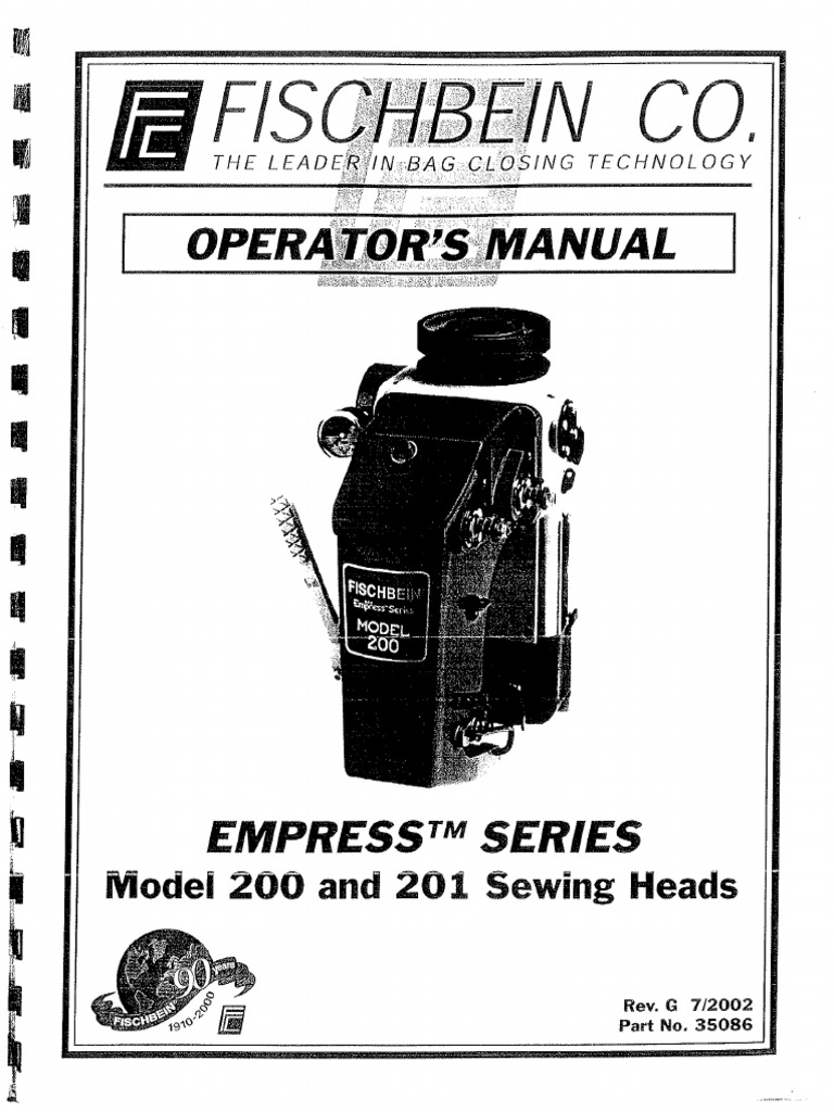 Fischbein 200 & 201 Empress Manual | PDF