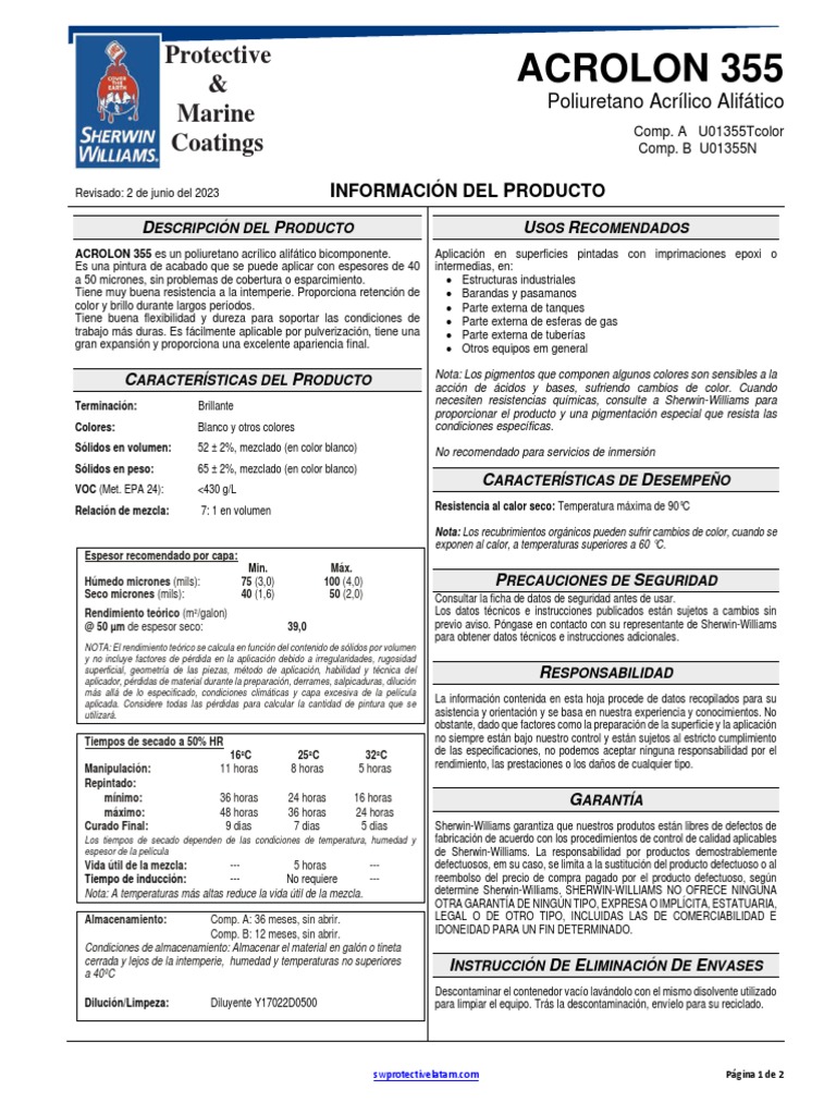 U01355 Acrolon 355 | PDF | Pintura acrilica | Tecnicas artisticas