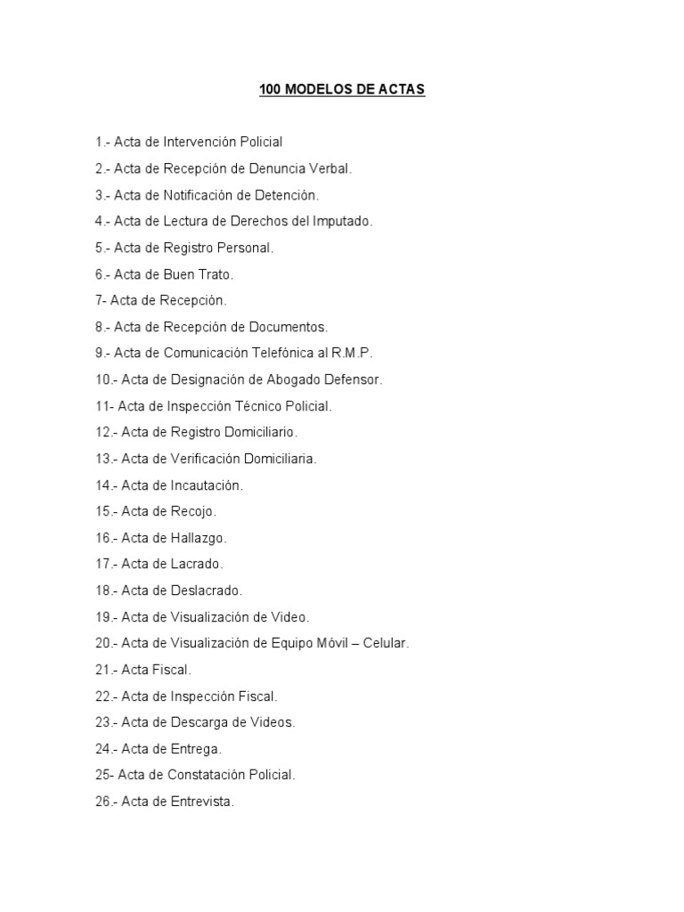 100 Modelos de Actas. | PDF
