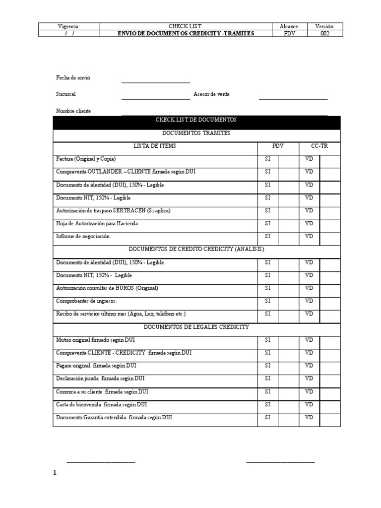 Check List CC - TR | PDF