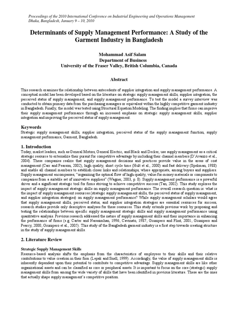 IEOM Paper | PDF | Competitive Advantage | Supply Chain