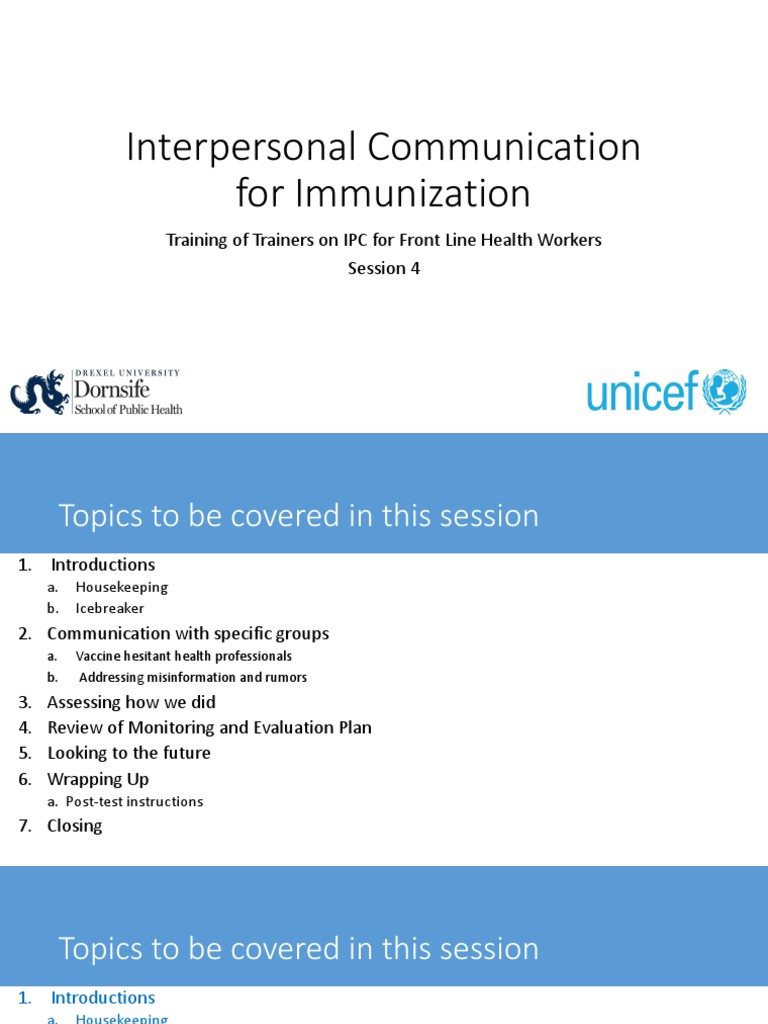 ECARO Session 4 IPC TOT Final 5-20-21 (English) - 2 | PDF | Vaccination | Health Sciences