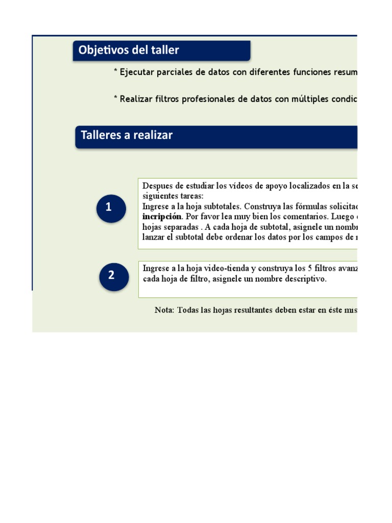 Taller M Dulo 3 - Subtotales y Filtros Avanzados YULY ANDREA MARTINEZ CASTAÑO | PDF