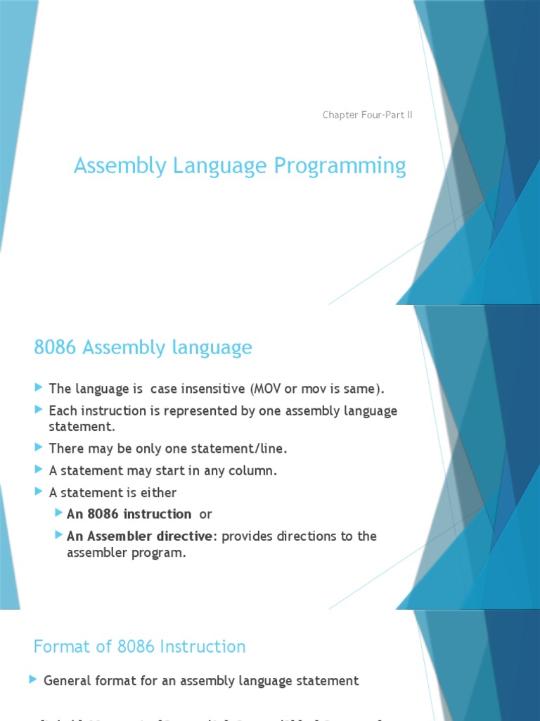 Chapter Four - Part II | PDF | Assembly Language | Programming