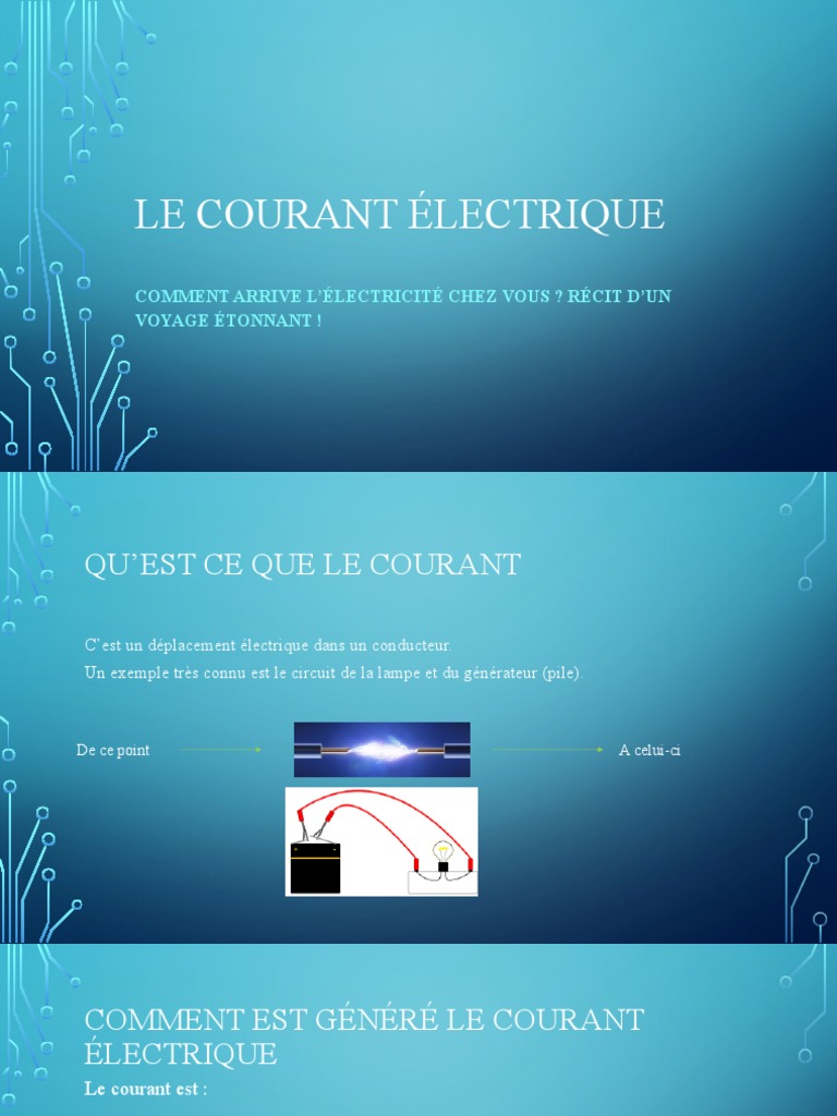 présentation sur le courant | PDF | Tension électrique | Électricité