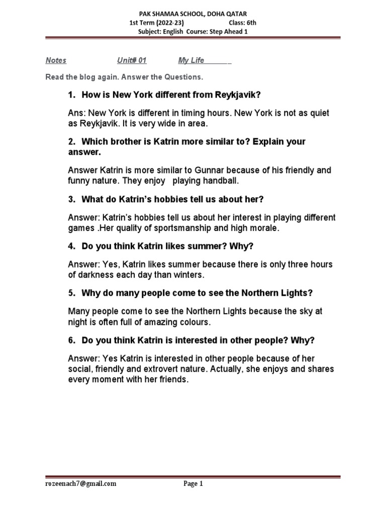 Class 6 English Study Guide | PDF | Internet