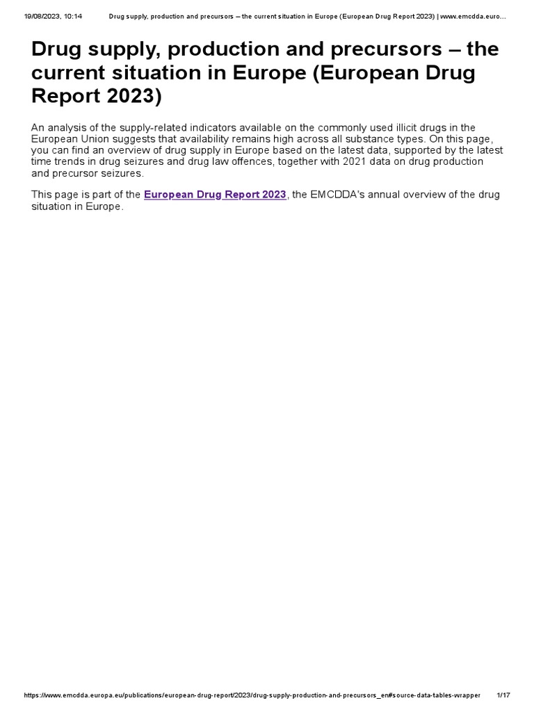 European Drug Report 2014: Trends And Developments – WPFCP