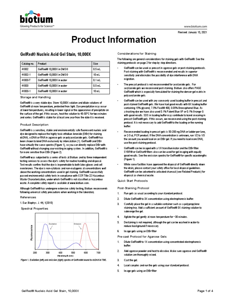 Protocolo Gelred Biotium | PDF | Gel Electrophoresis | Agarose Gel ...