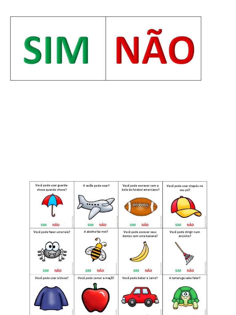 Atividade Sim e Não | PDF