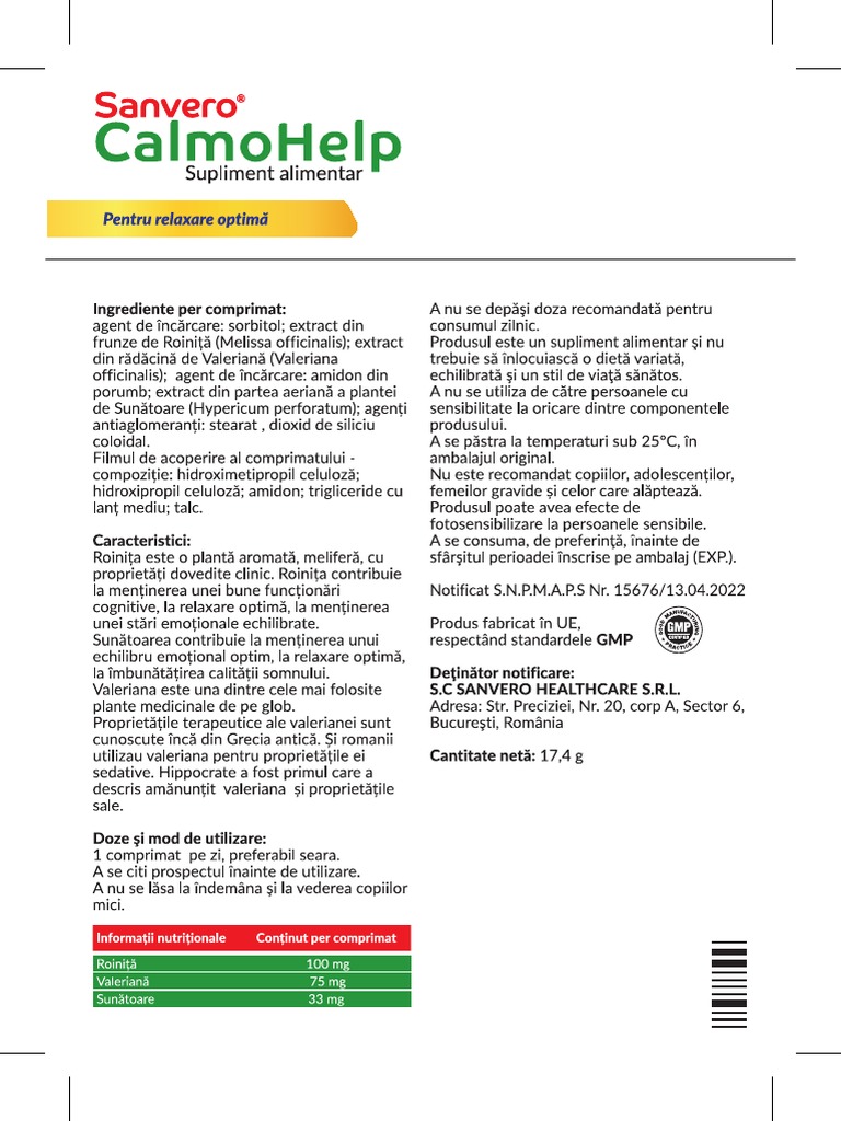 Leaflet Calmohelp | PDF
