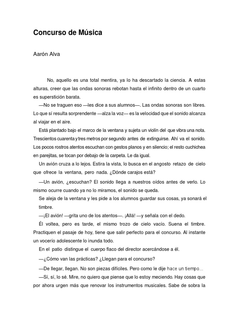 Concurso de Música - Aarón Alva | PDF | Sonido | Letra