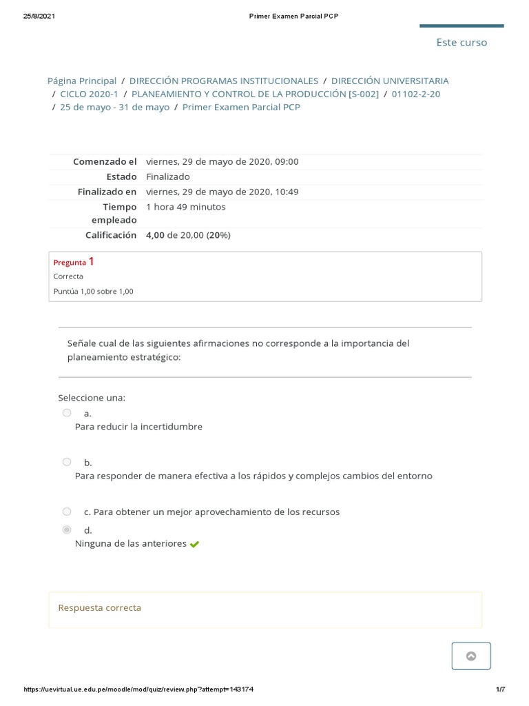 1.primer Examen Parcial PCP | PDF | Inventario