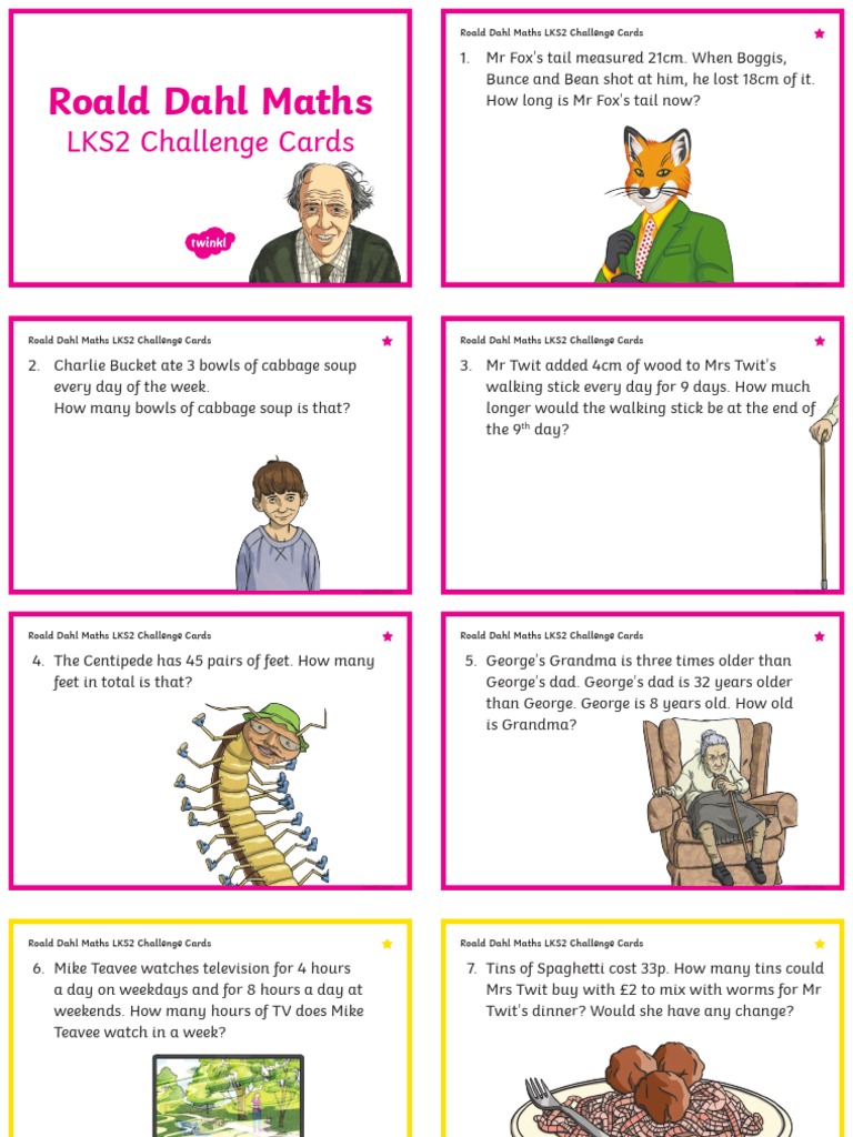 Roald Dahl Challenge Cards LKS2 1 | PDF