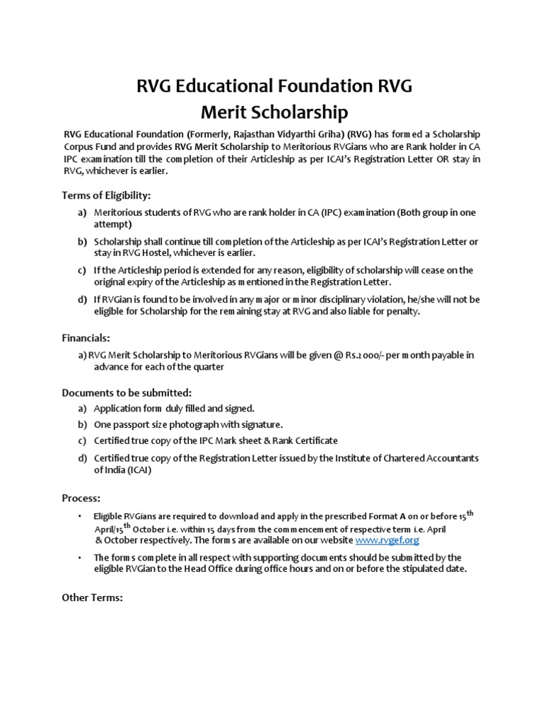 RVG Merit Scholarship Scheme Process | PDF | Justice | Crime & Violence