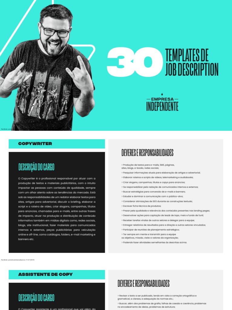 Modelos de Job Description e Exemplos | PDF | Gestão de recursos ...