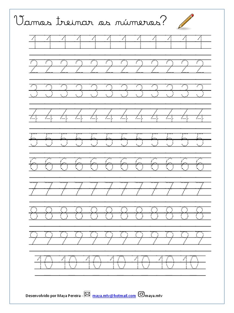 Traçado Numeros 1 A 20 | PDF