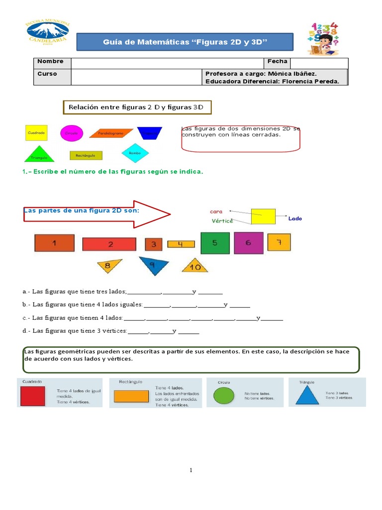 Guia-De Figuras 2D y 3D | PDF | Euclides | Geometría