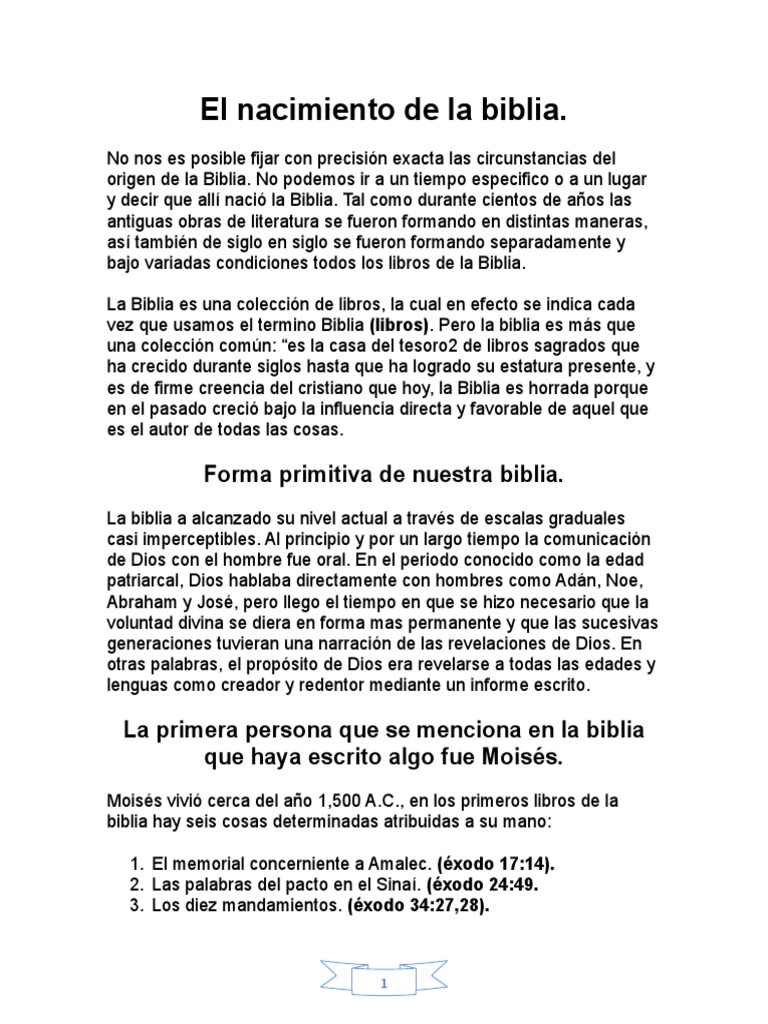 El Nacimiento de La Biblia | PDF | Biblia | Profeta