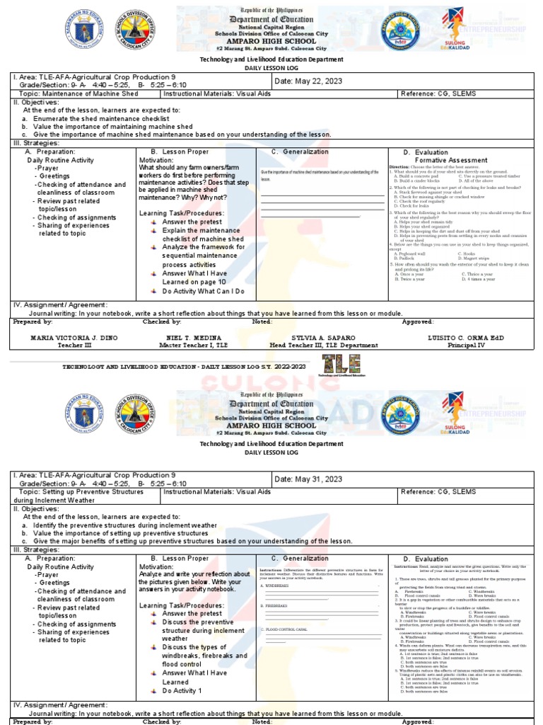 DLL Agri Q4 W3 | PDF | Learning | Education Theory