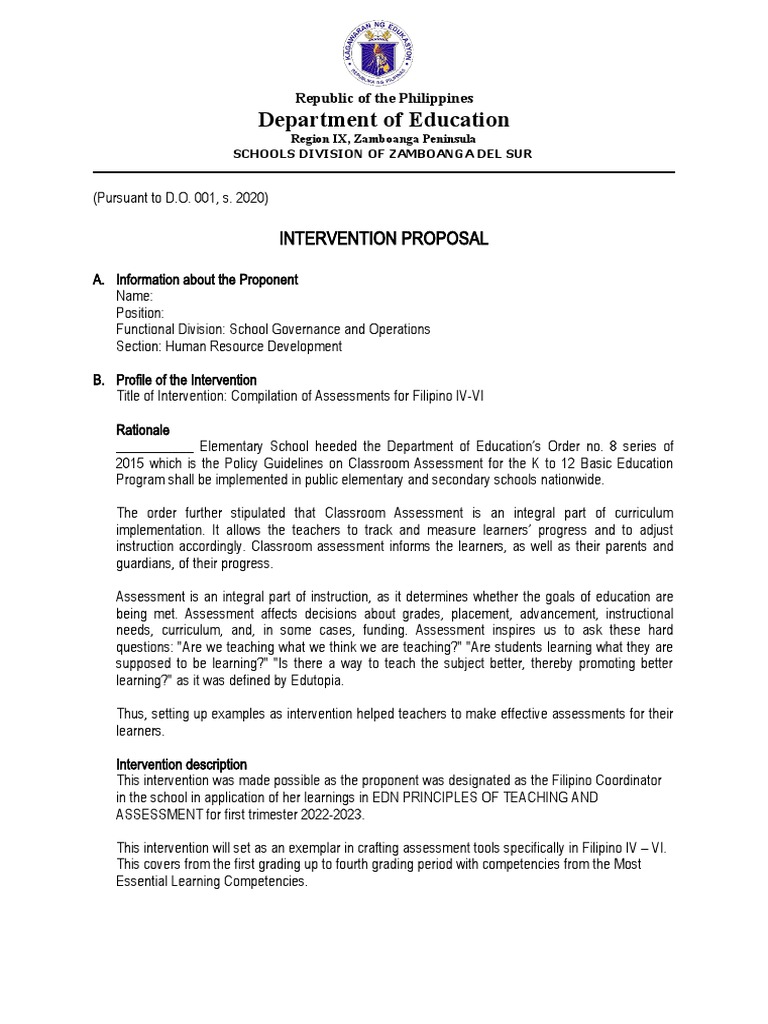 Sample Activity Proposal Principles of Assessment | PDF | Curriculum ...